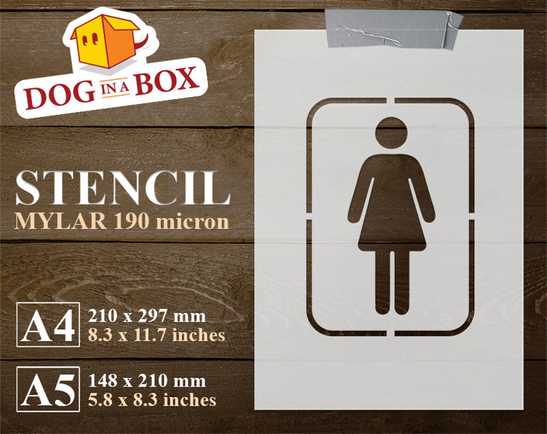Women's Restroom Stencil: Reusable Mylar WC Sign - Etsy
