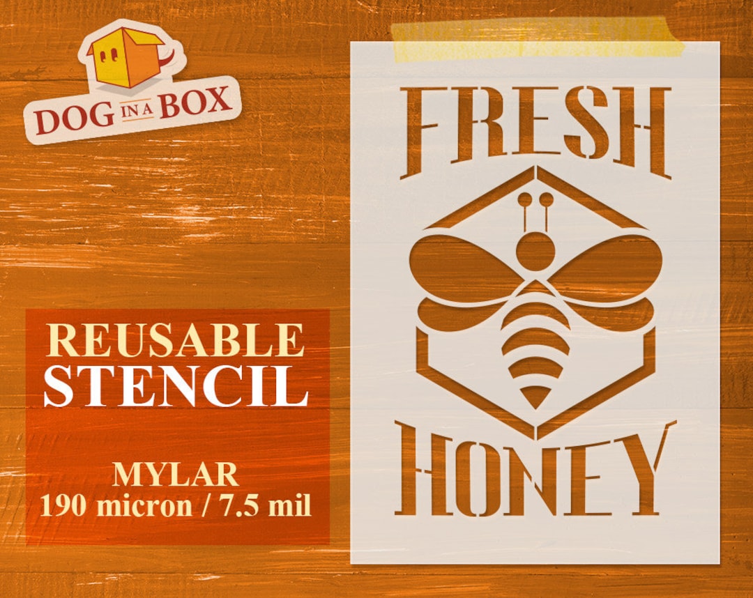 Fresh Honey Stencil N.2, Honeycomb Stencil, Bees, Stencil for Painting, Natural Honey, Stencils ...
