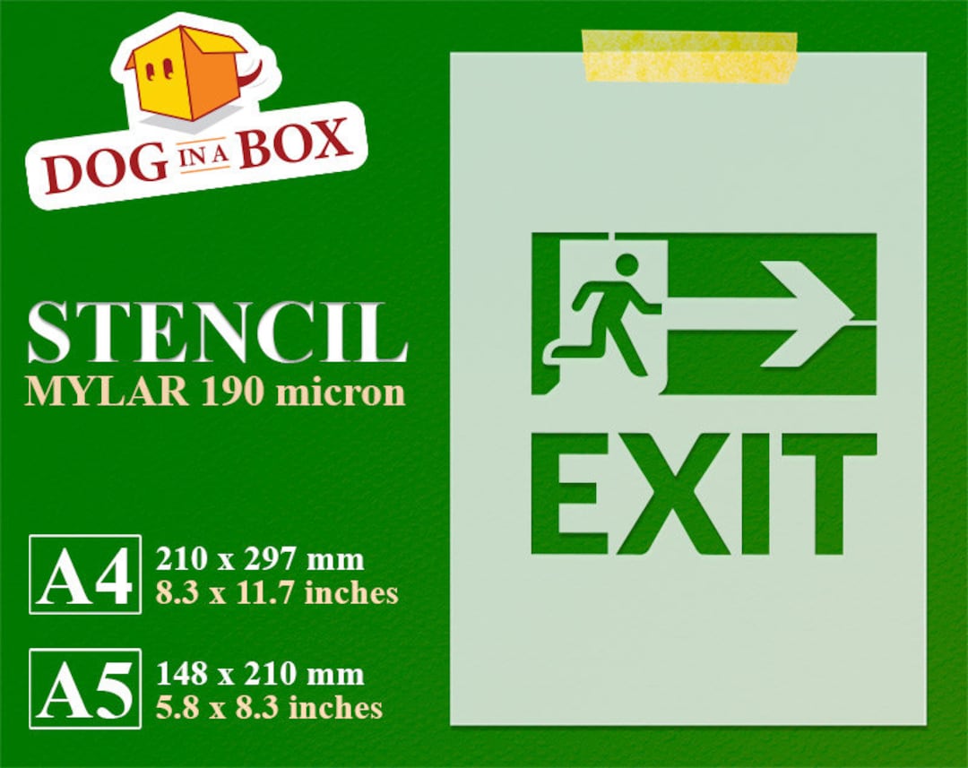 Exit Stencil N.1 - Reusable Exit Sign Stencil, Exit Logo Stencil for ...