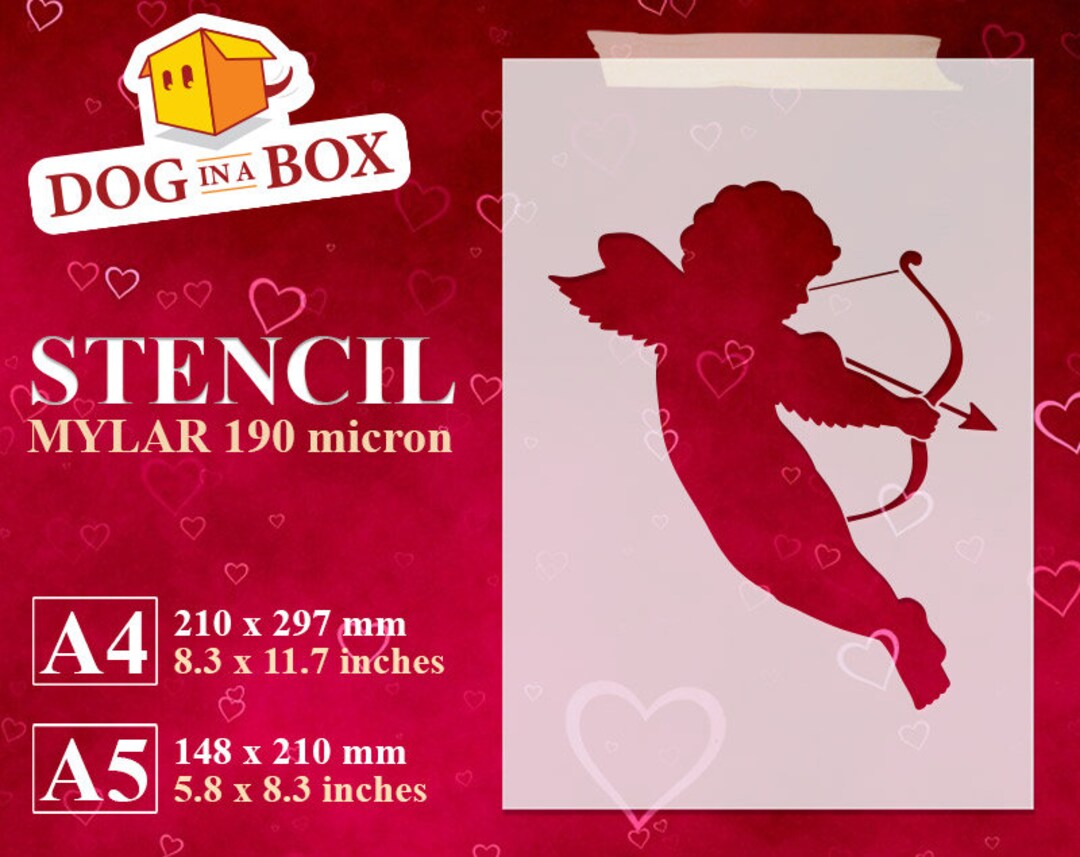 Cupid Stencil N.2: Reusable Angel Cherub for Valentine Decor - Etsy