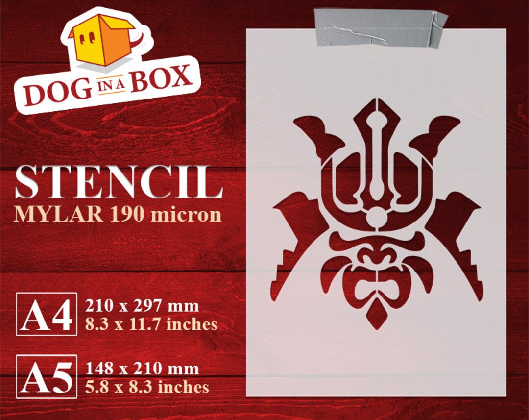 Samurai Stencil N.1 - Reusable Japanese Stencil, Japanese Tattoo ...
