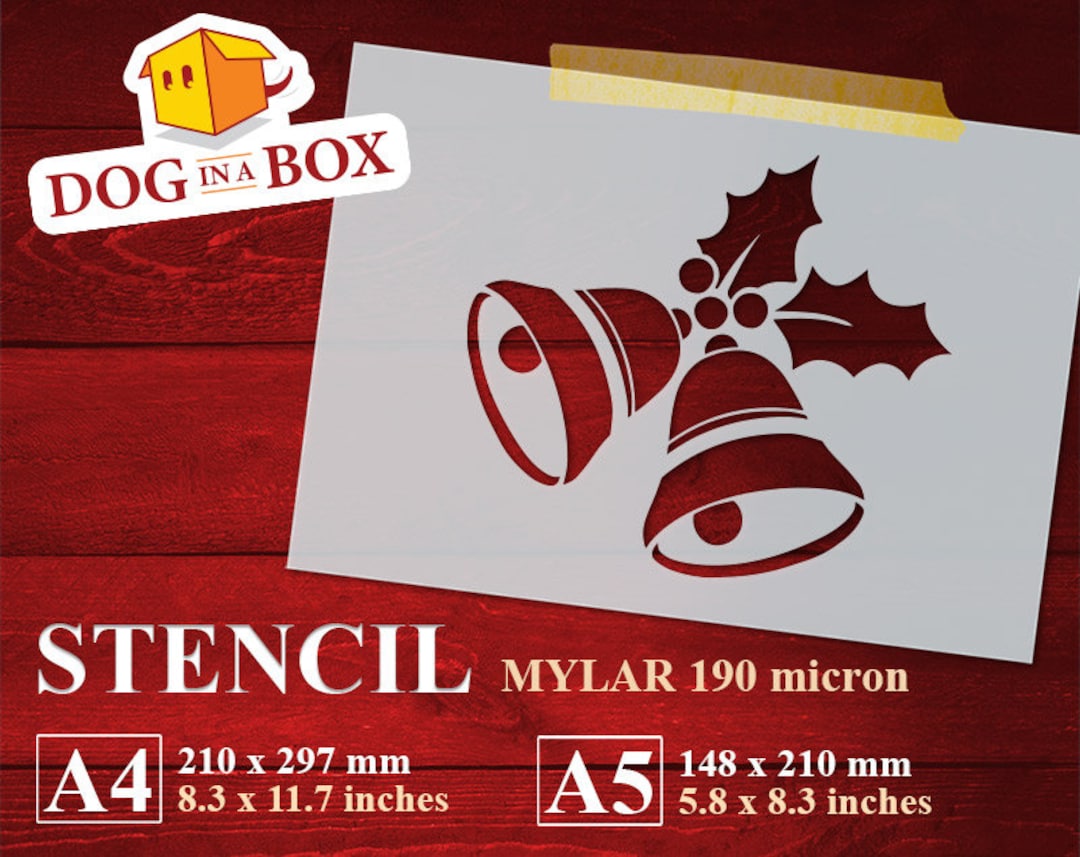 Christmas Bells Stencil N.1 - Reusable Christmas Stencil for Wall, Windows and Wood. Christmas ...