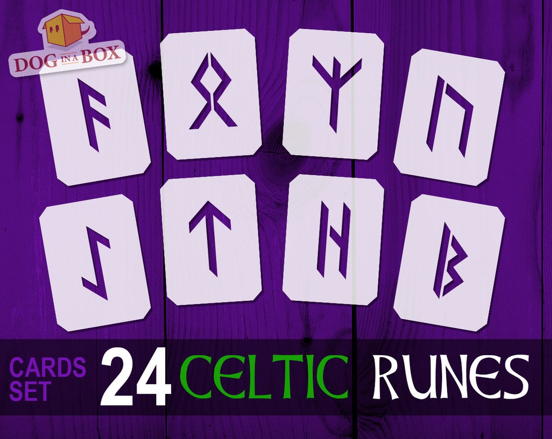 Runes Stencils Cards Set N.2 - 24 Individual Runes, Rune Stencil, Runes ...