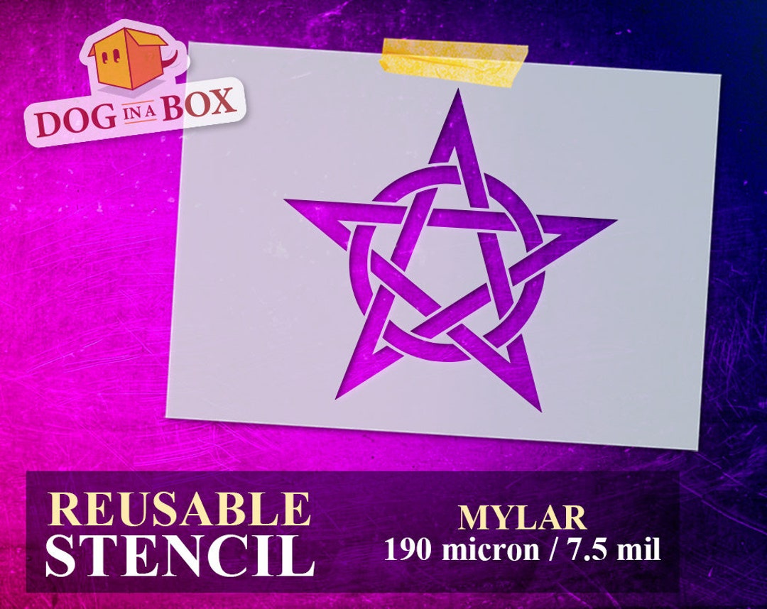 Pentacle Stencil N.3 - Reusable Pentagram Star Stencil. Esoteric ...
