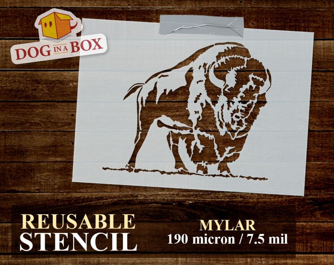 Buffalo Stencil: Reusable Far West Stencil for Painting on Walls, Wood ...