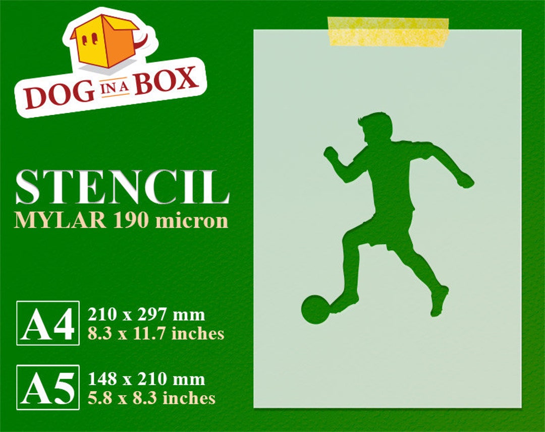 Soccer Stencil, Football Stencil, Sport Stencil, Player, Stencil for ...