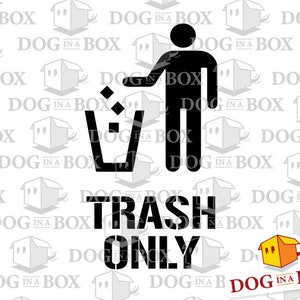 Trash Stencil N.1 - Reusable Recycling Stencil, Trash Only Logo Stencil ...
