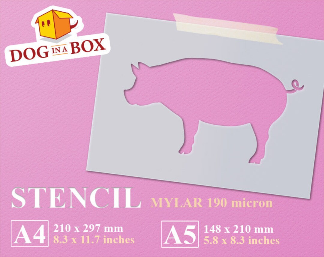 Pig Stencil N.1 - Reusable Farm Stencil, Bacon Stencil, Farm Animals ...