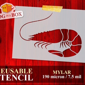 Shrimp Stencil N.1 - Reusable Sea Life Stencil, Prawn Stencil, Sea ...