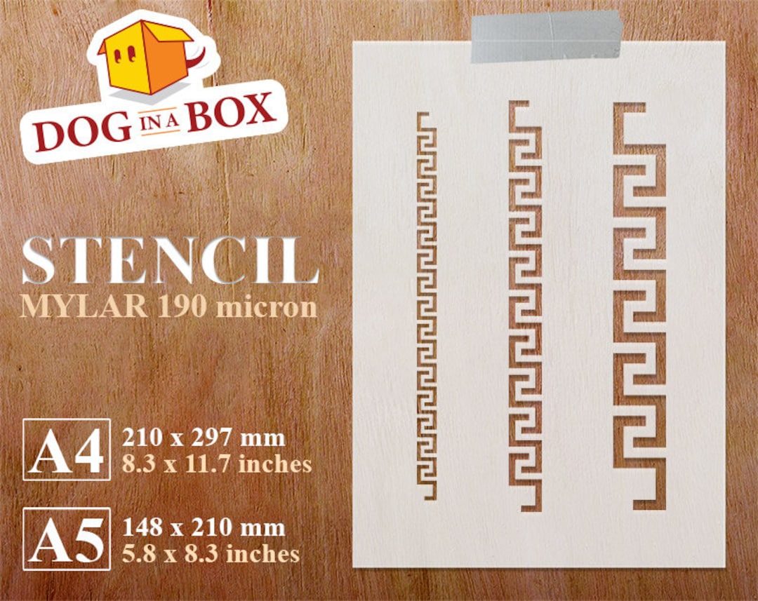 Greek Key Stencil N.1 - Reusable Greek Key Pattern Stencil. Greek ...
