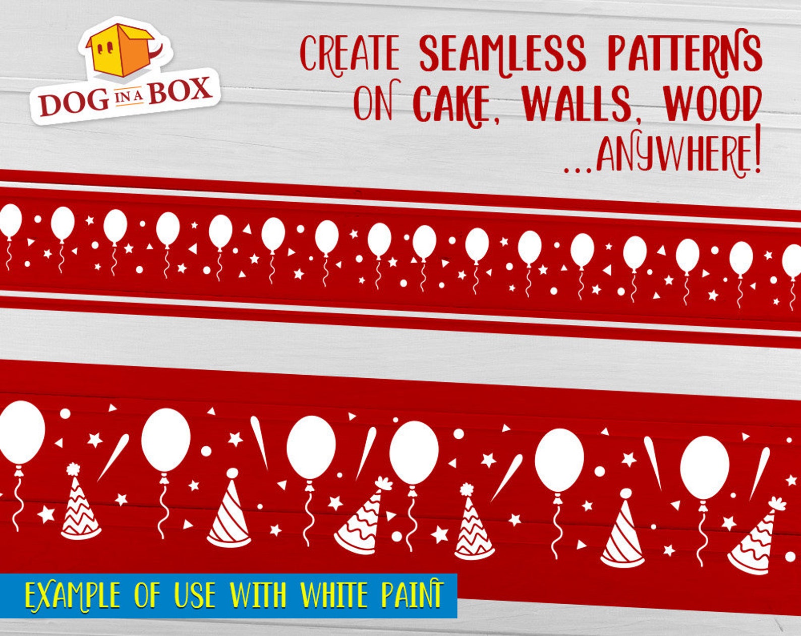 Cake Border Stencil Birthday N.1 Nursery Wall Border - Etsy