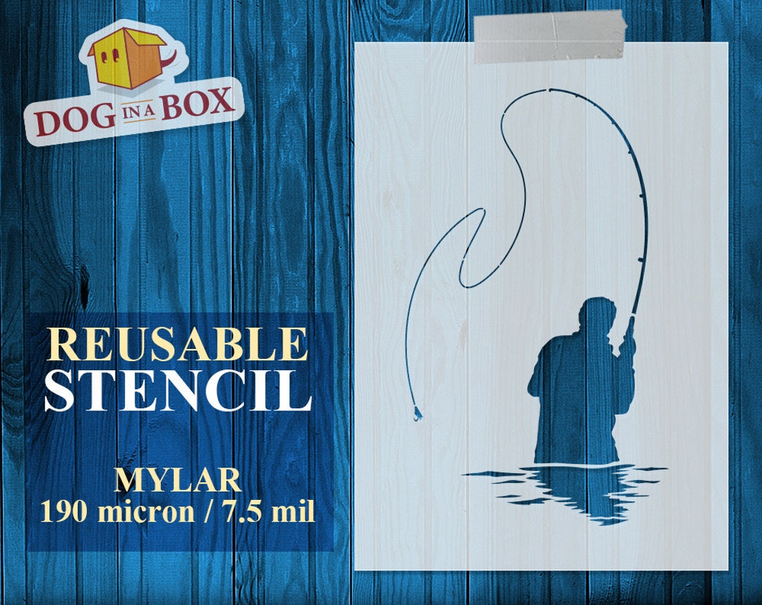 Fisherman Stencil N.5: Reusable Mylar DIY Painting Stencil - Etsy