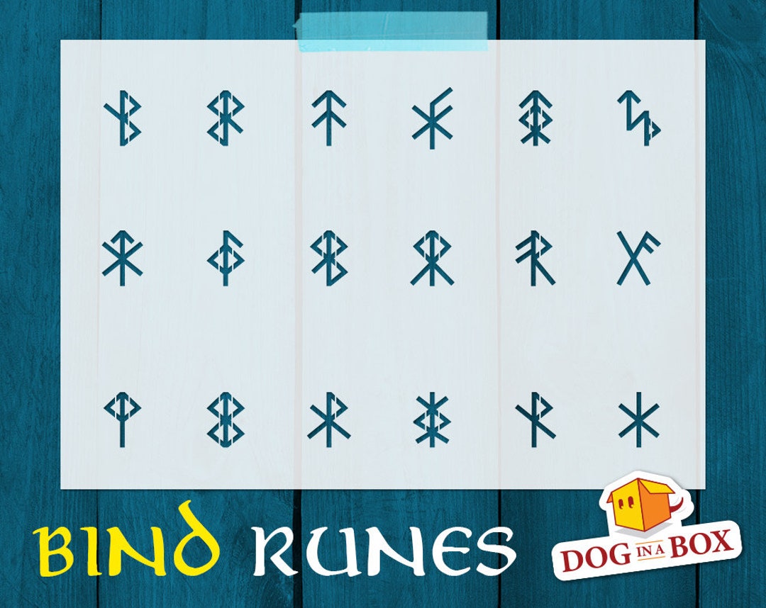 Bind Runes Stencil N.1 - Runic Stencil for Wood Signs and Stones. Bind ...