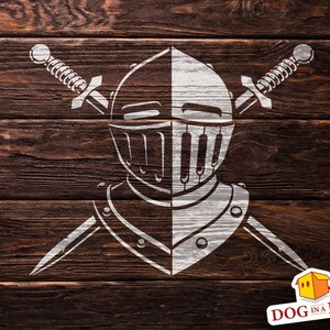 Knight Stencil N.2, Warrior Stencil, Helmet Stencil, Medieval Stencil ...