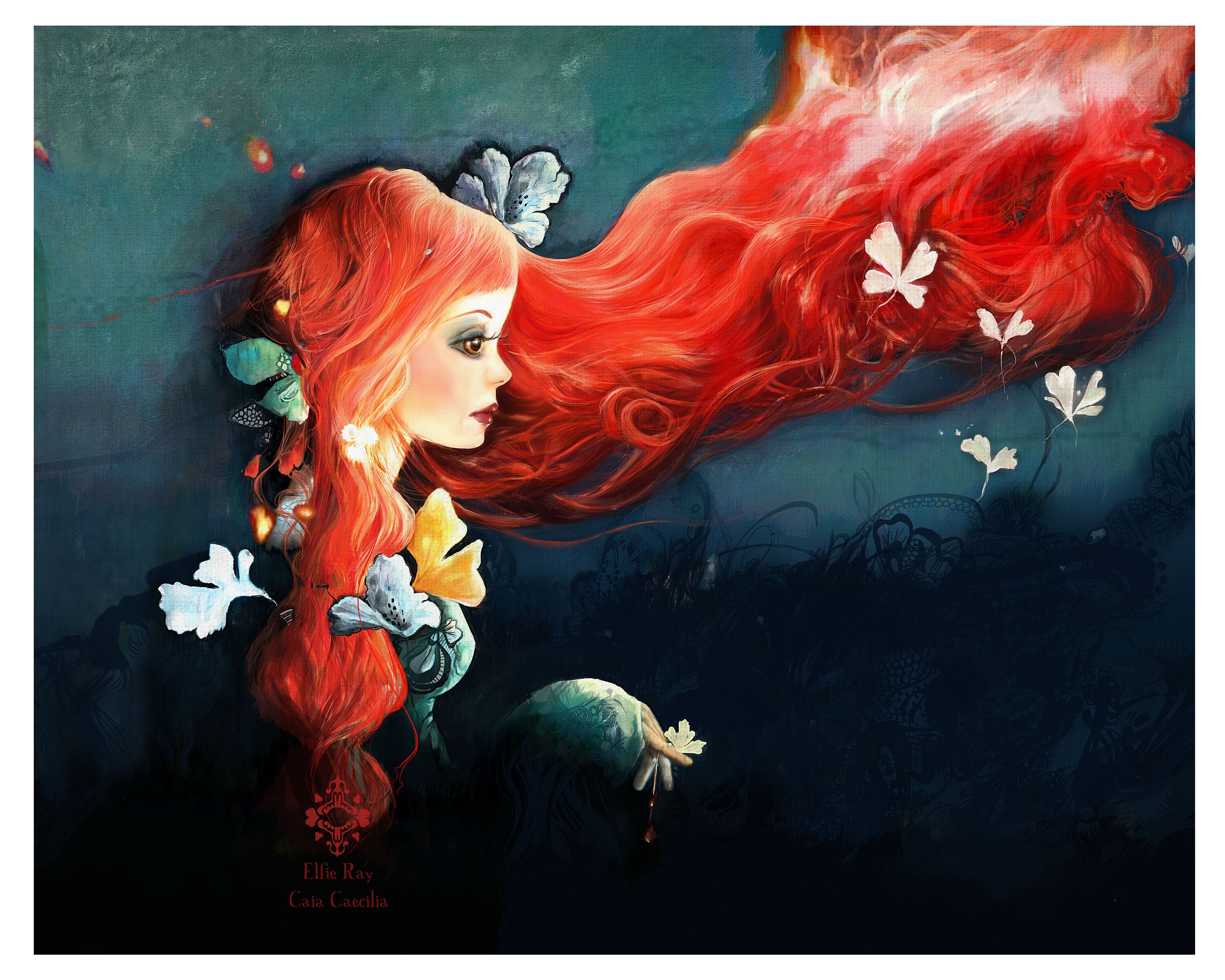 Red Haired Goddess Caia Caecilia Large Fine Art Giclee Print. - Etsy