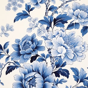 40 Decoupage Papers, Blue Floral, Scrapbook, Junk Journal Bundle Pack ...