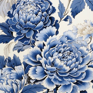 40 Decoupage Papers, Blue Floral, Scrapbook, Junk Journal Bundle Pack ...