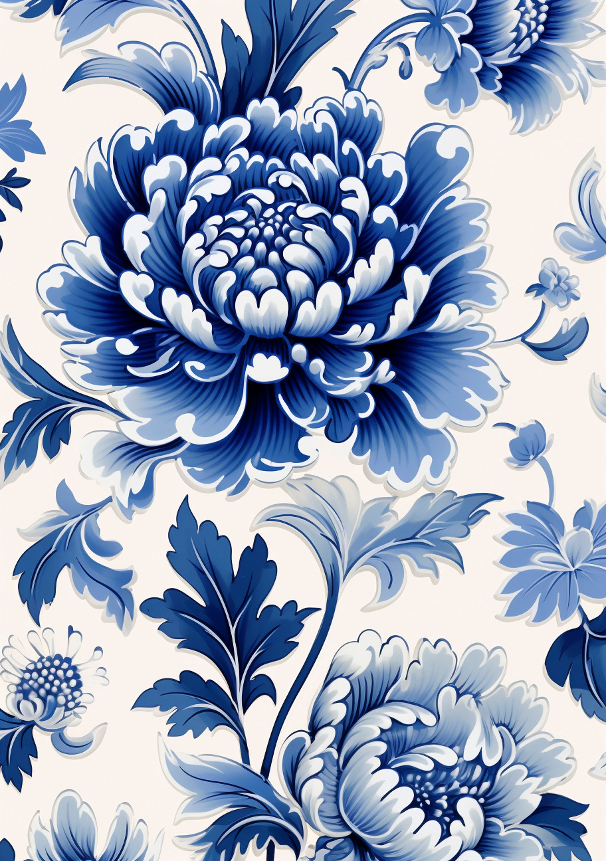 40 Decoupage Papers, Blue Floral, Scrapbook, Junk Journal Bundle Pack ...