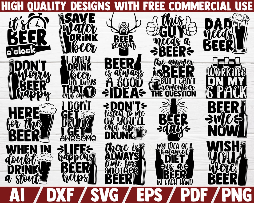 Beer Bundle SVG 20 Designs Cut Files DXF File Beer - Etsy