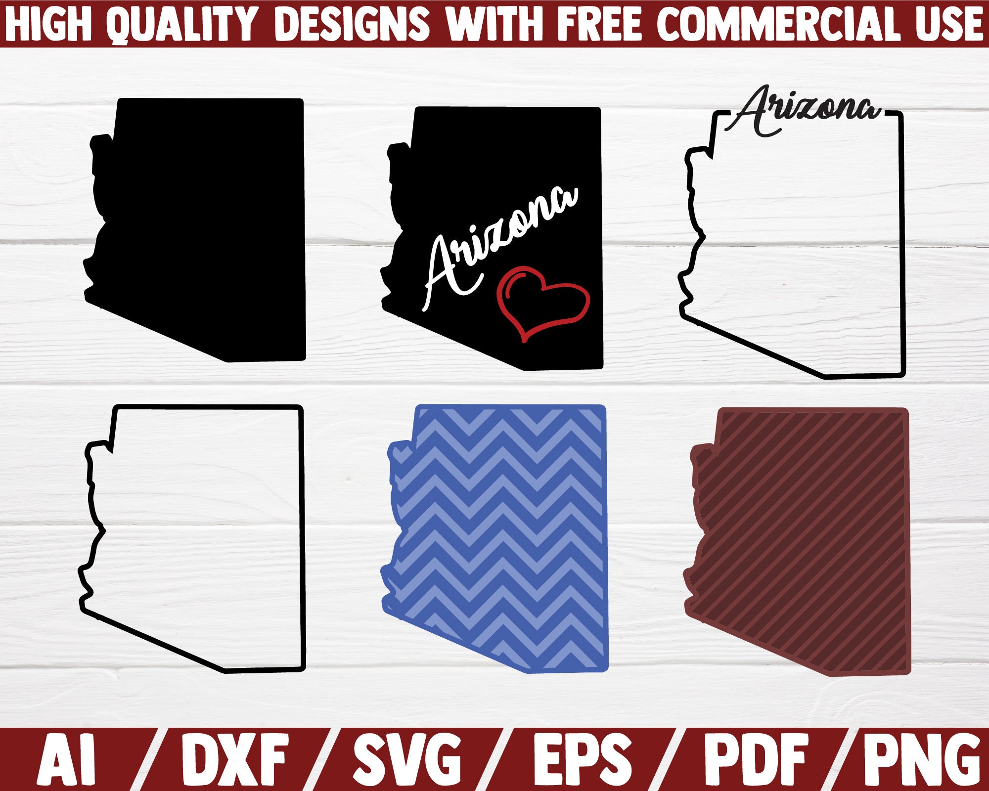 Arizona SVG 6 DESIGNS DXF File Cut File Printable - Etsy UK