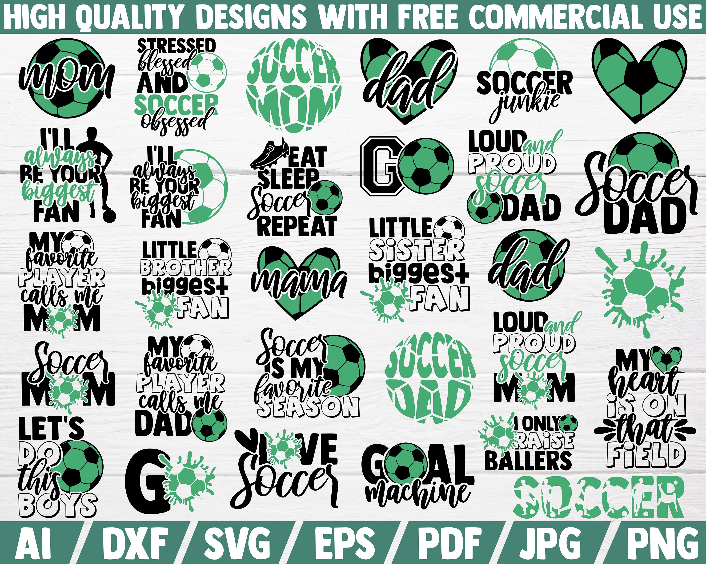 Soccer SVG Bundle Soccer SVG Cut File Instant Download - Etsy