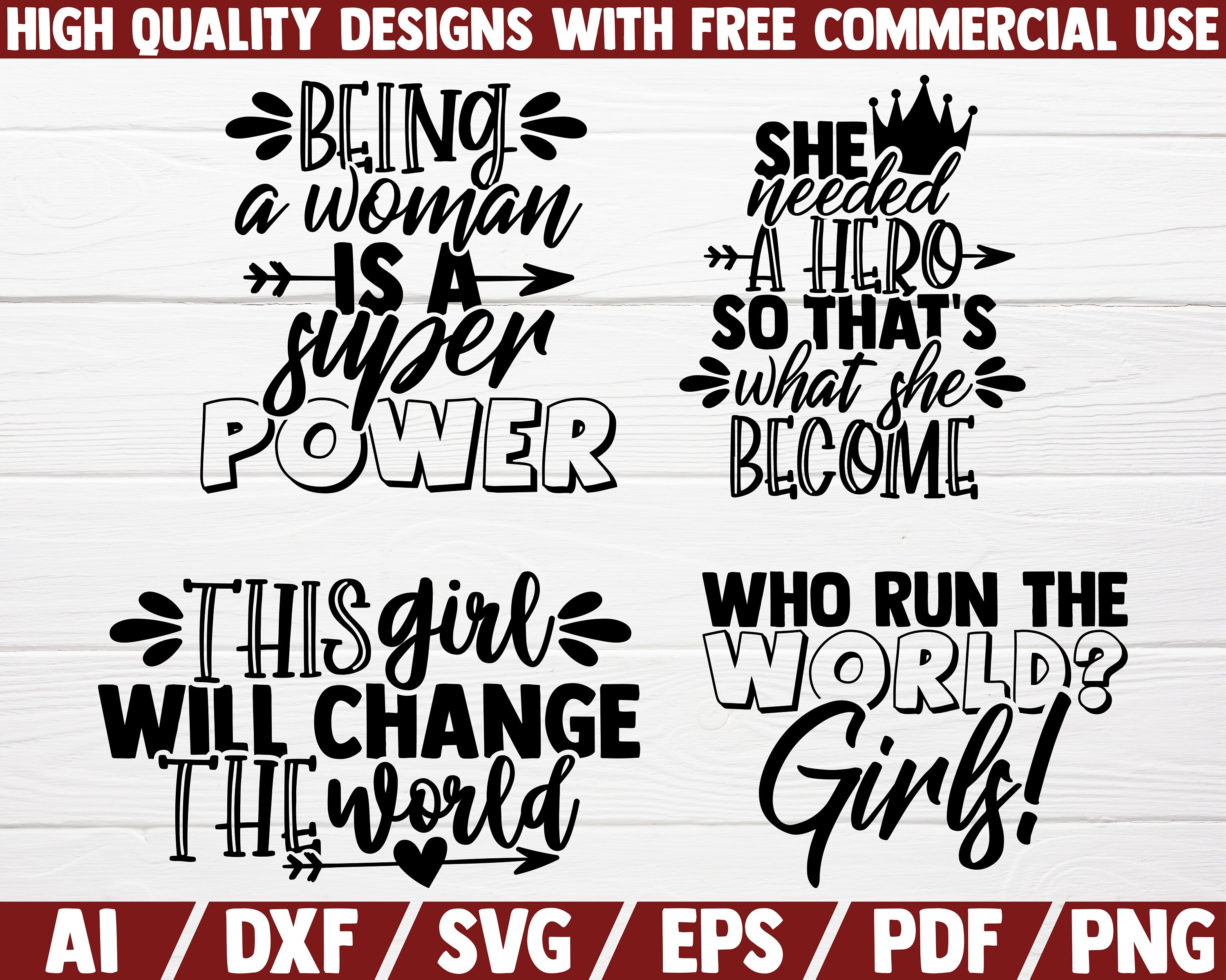 Girl Power SVG Bundle Woman SVG Cut Files Women Quotes - Etsy