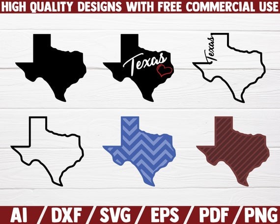 Texas SVG 6 DESIGNS DXF File Cut File United States | Etsy