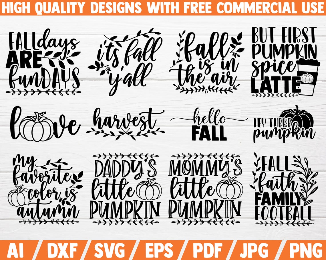 Fall SVG Bundle Autumn SVG Cut File Instant Download | Etsy