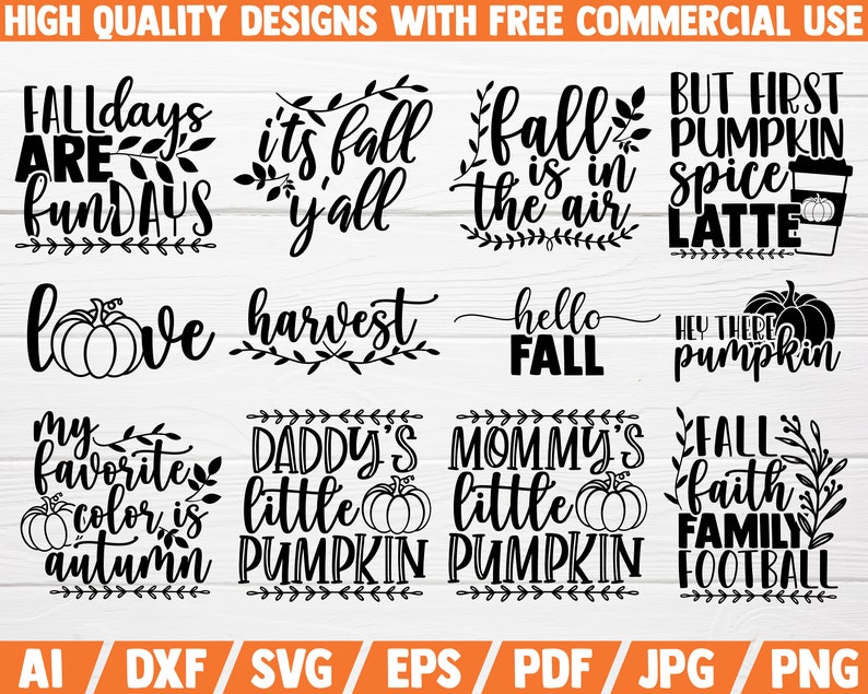 Fall SVG Bundle Autumn SVG Cut File Instant Download - Etsy