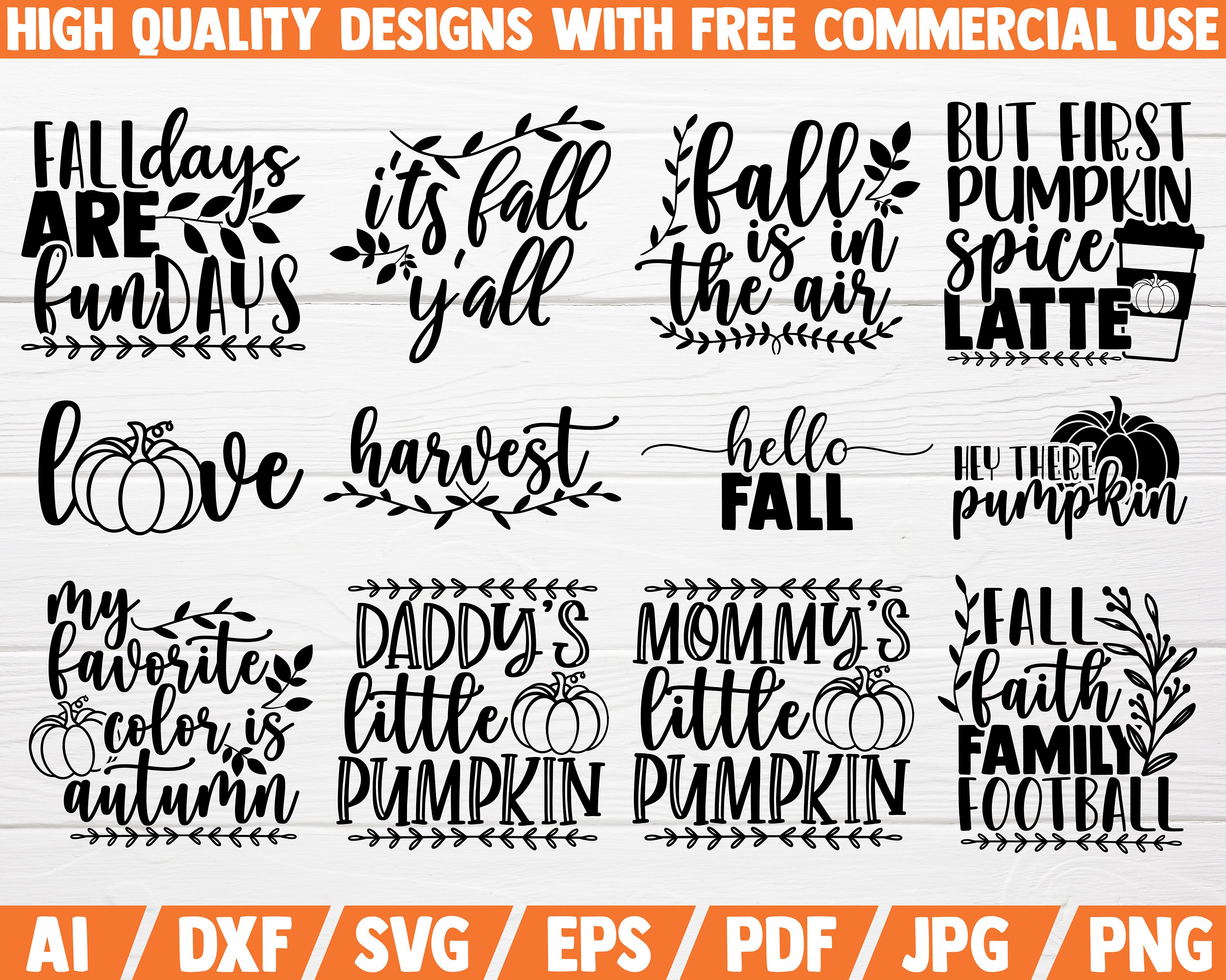 Fall SVG Bundle Autumn SVG Cut File Instant Download | Etsy
