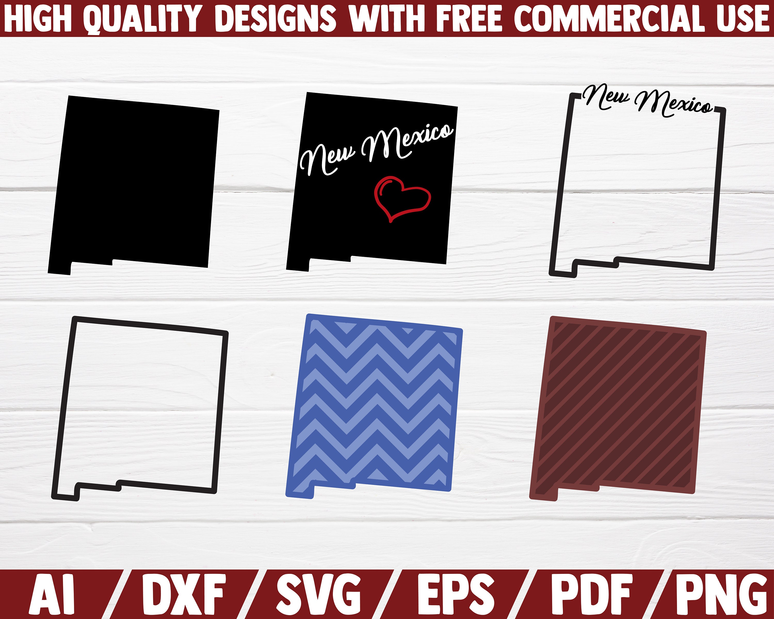 New Mexico SVG 6 DESIGNS DXF File Cut File United - Etsy UK