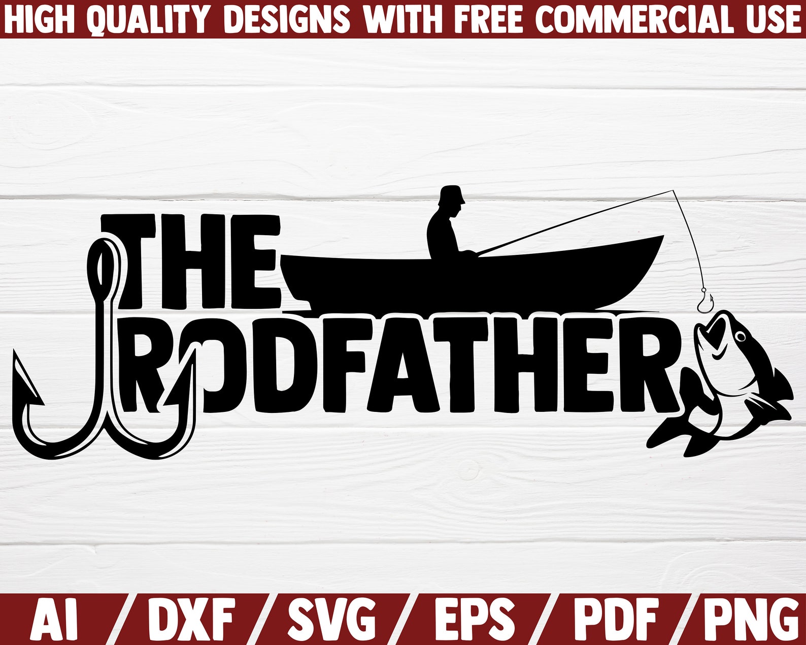 The Rodfather SVG Fishing SVG Cut File Instant Download - Etsy