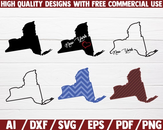 New York SVG 6 DESIGNS DXF File Cut File United States | Etsy