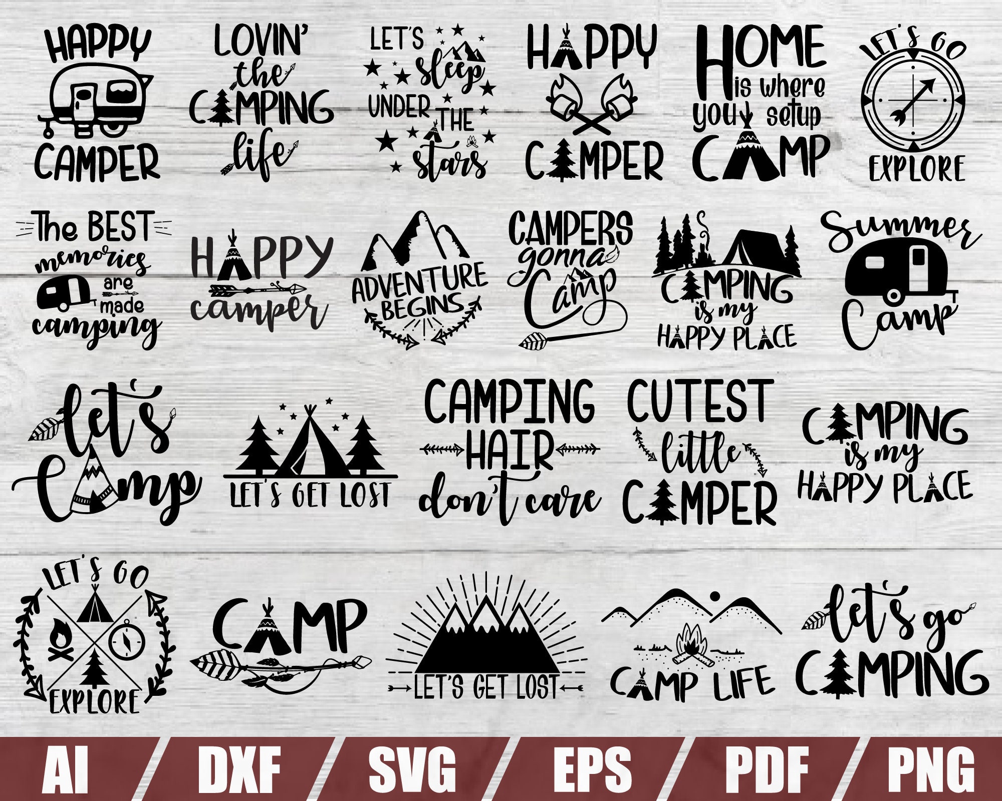 Camping Svg Camper Svg Camping Is My Favorite Therapy Svg Adventure Svg