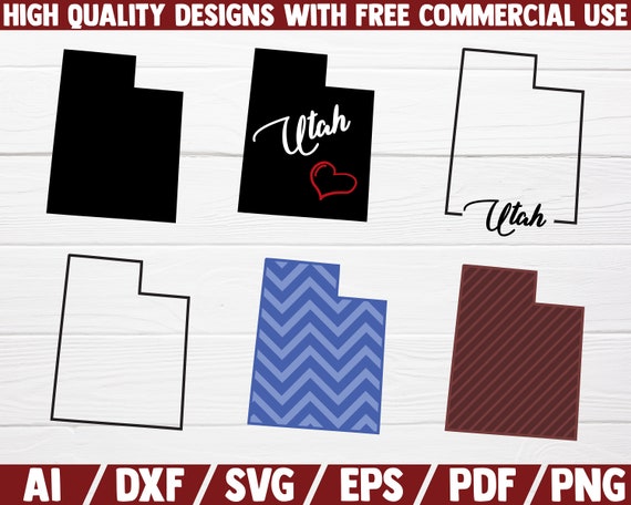 Utah SVG 6 DESIGNS DXF File Cut File United States | Etsy
