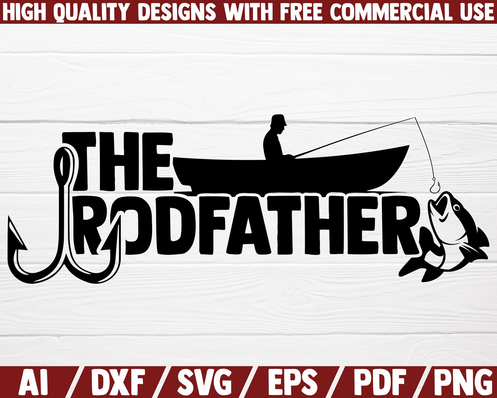 The Rodfather SVG Fishing SVG Cut File Instant Download - Etsy