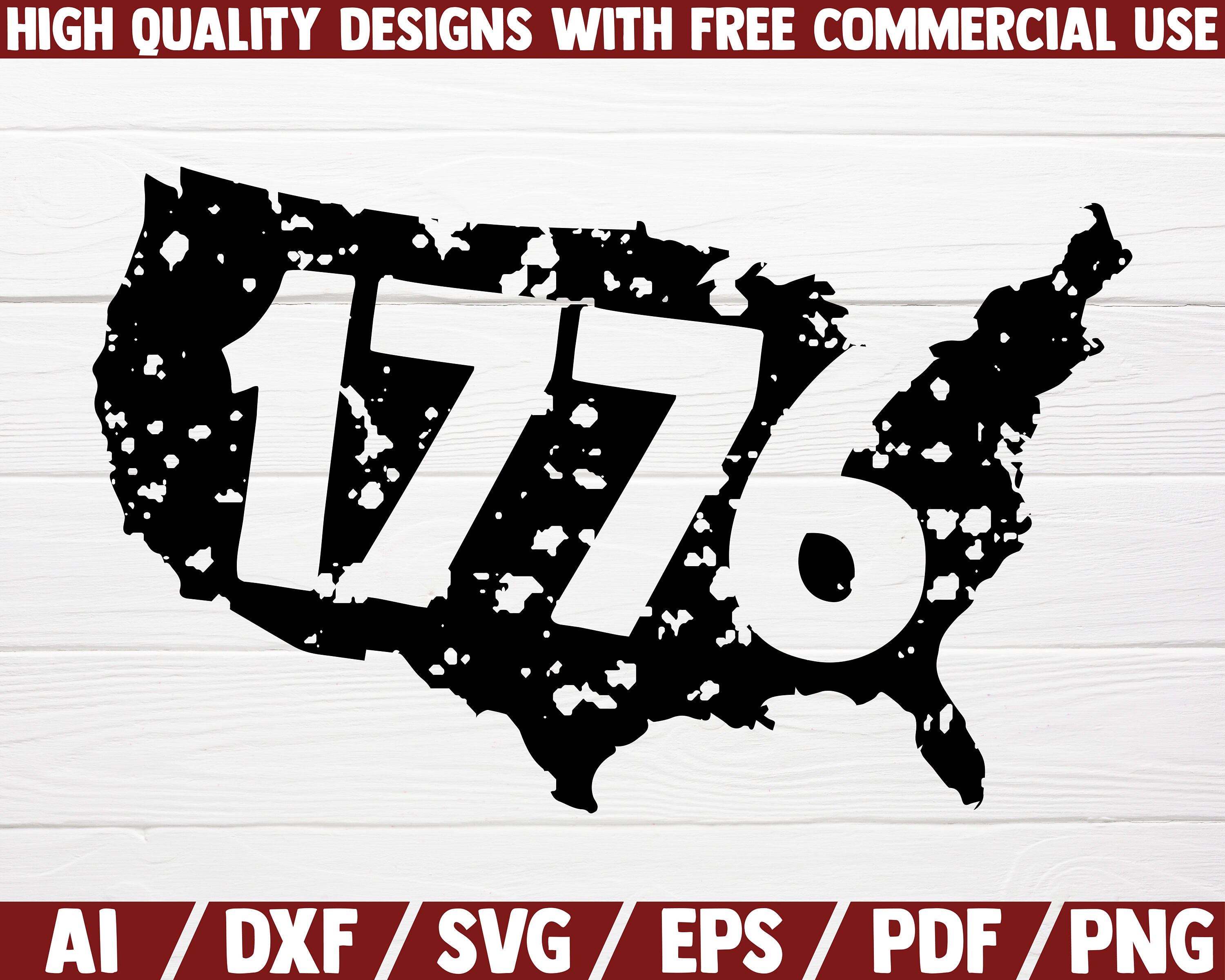 America Map 1776 SVG DXF File Cut File Independece Day - Etsy Denmark