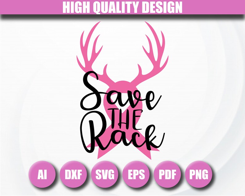 Save the Rack SVG Breast Cancer SVG Pink Ribbon Svg - Etsy