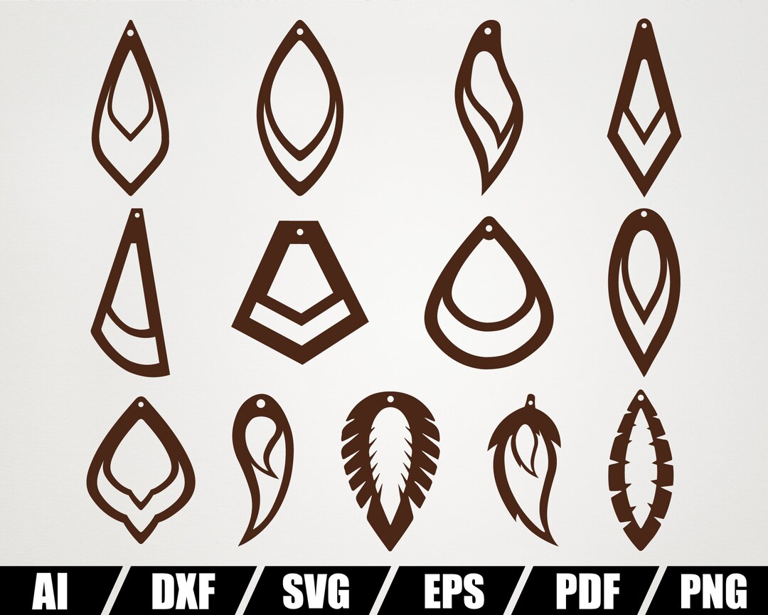 Earrings SVG Cut Files Instant Download Commercial Use Cricut ...