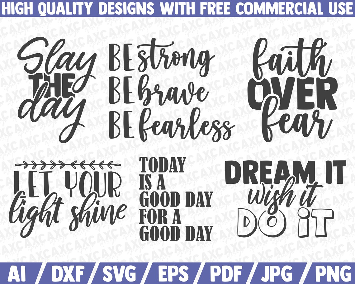 Inspirational Bundle SVG Motivational SVG Cut File Instant - Etsy