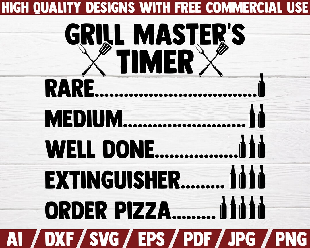Grill Master's Timer SVG Barbecue SVG Cut File Instant Download Funny ...
