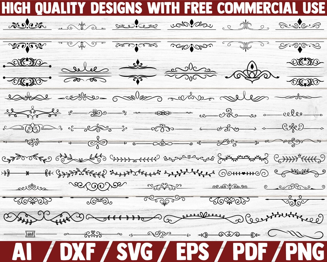 64 Text Dividers SVG Text Divider Clip Art Text Divider - Etsy