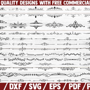 64 Text Dividers SVG Text Divider Clip Art Text Divider Cut File ...