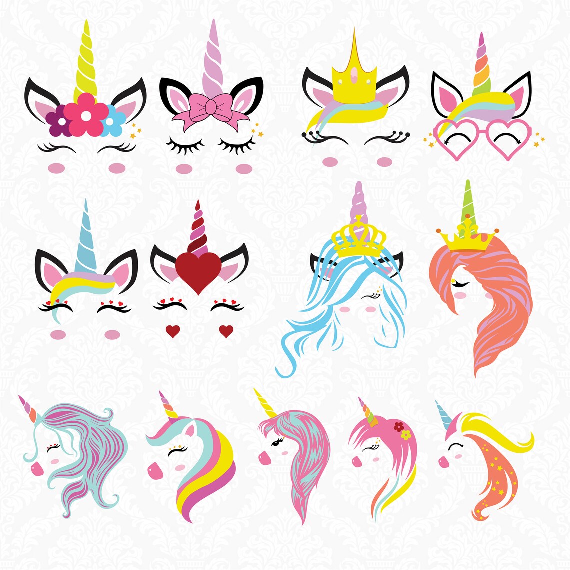 Unicorn svg Unicorn Kit Svg Create your own Lashes Svg | Etsy