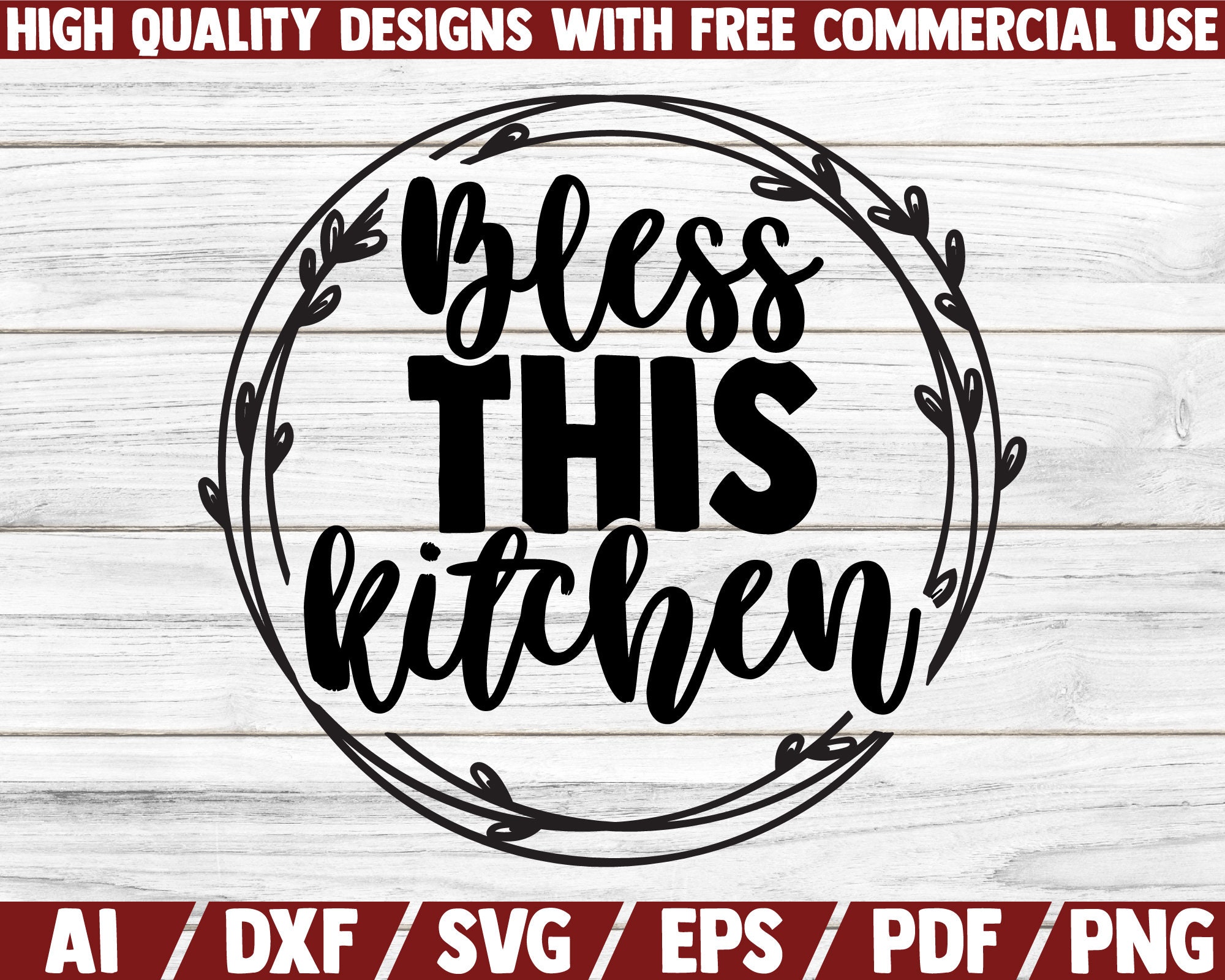 Bless This Kitchen SVG Kitchen Svg Kitchen Decoration | Etsy