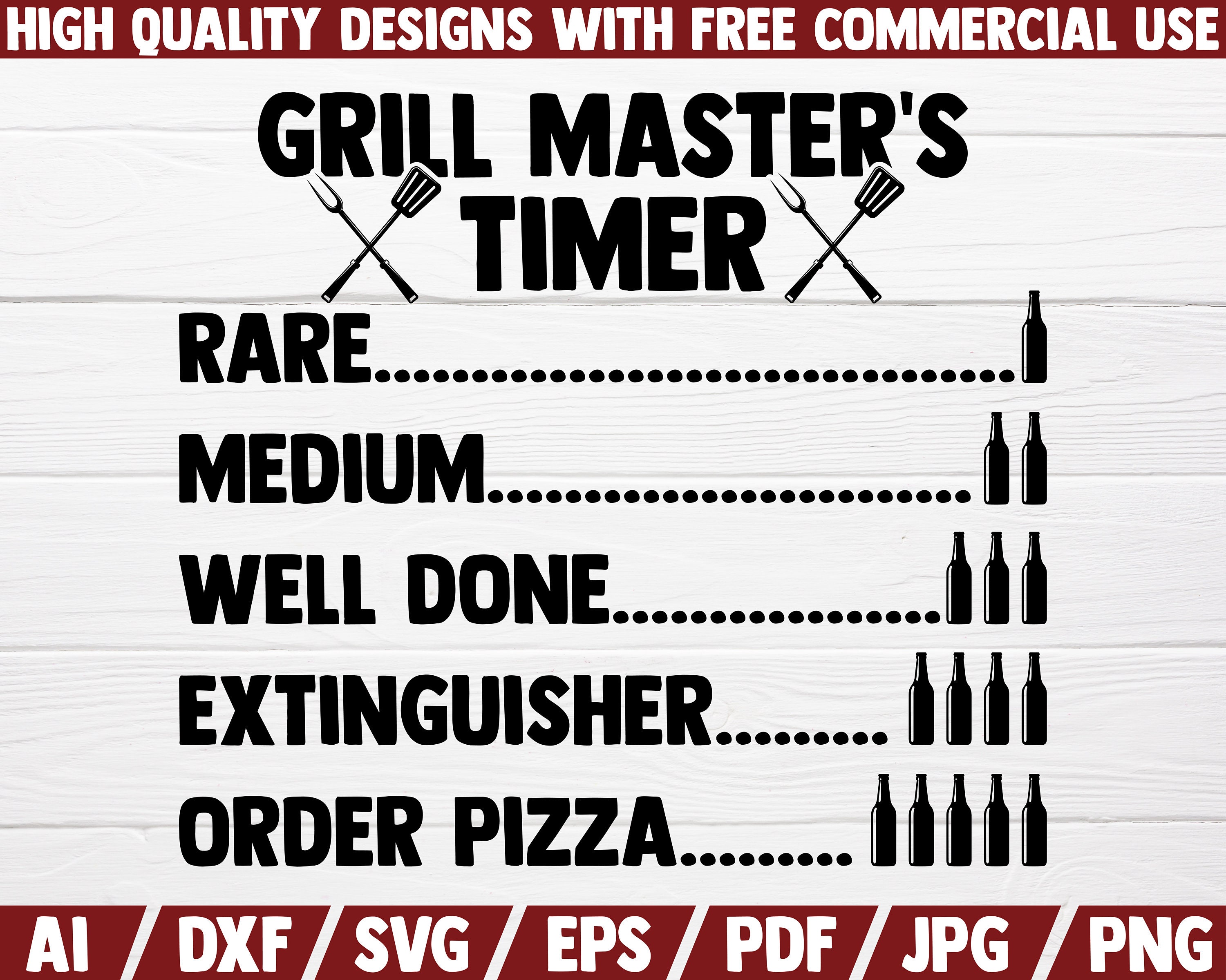Grill Master's Timer SVG Barbecue SVG Cut File Instant | Etsy