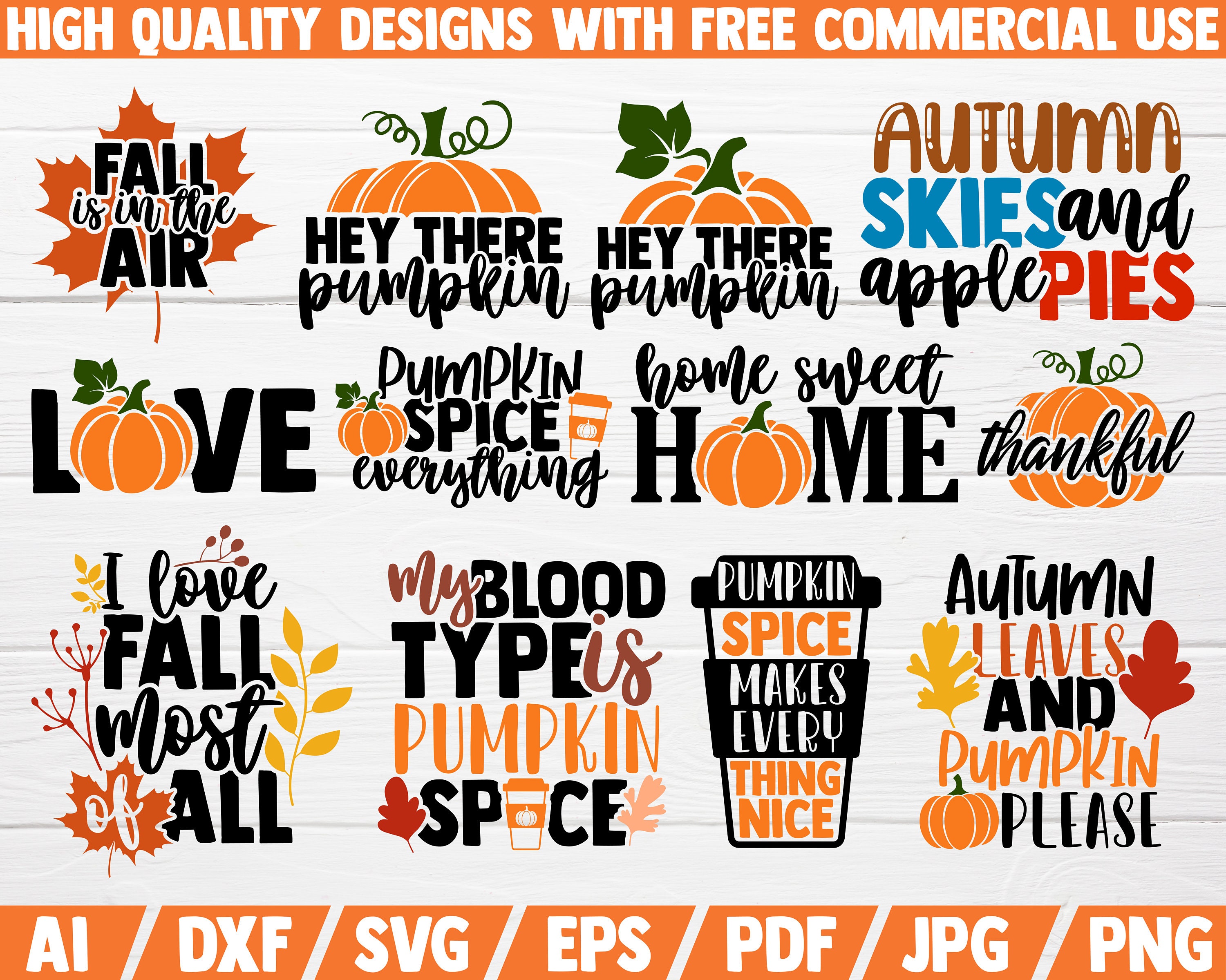 Fall SVG Bundle Autumn SVG Cut File Instant Download | Etsy