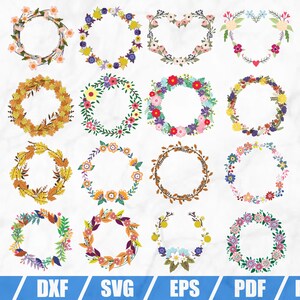 Floral Wreath SVG Laurel Wreath SVG Wreath Clipart Wedding Decoration ...