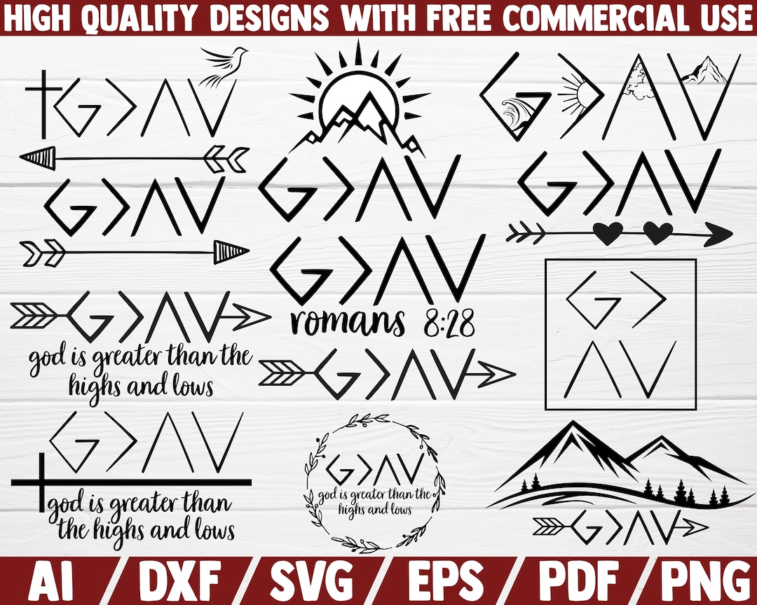 God is Greater Than the Highs and Lows SVG 12 Designs DXF File Cut File ...