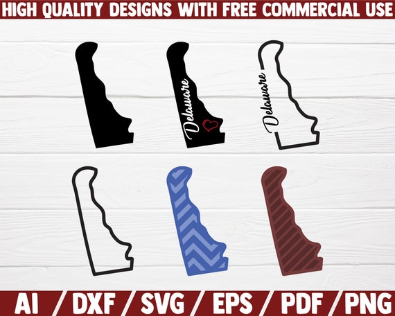 Delaware SVG 6 DESIGNS DXF File Cut File United States | Etsy
